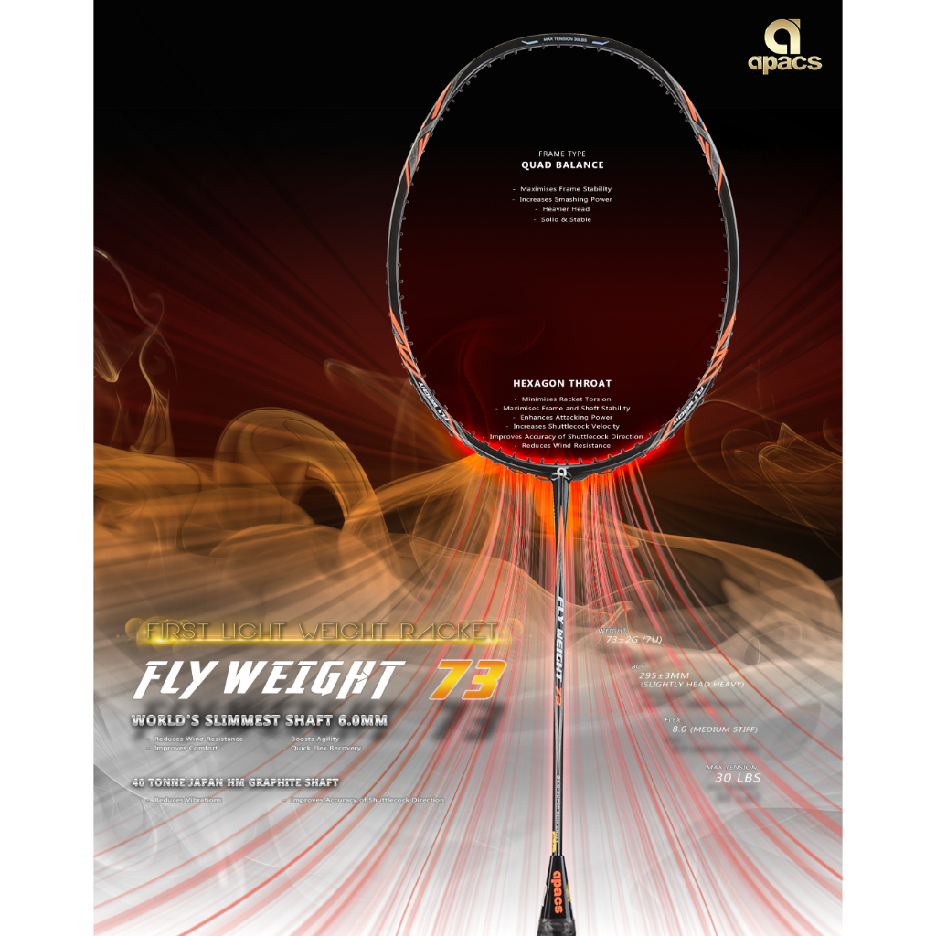ไม้แบดใหม่ Apacs Fly Weight 73 (First color) | Shopee Thailand
