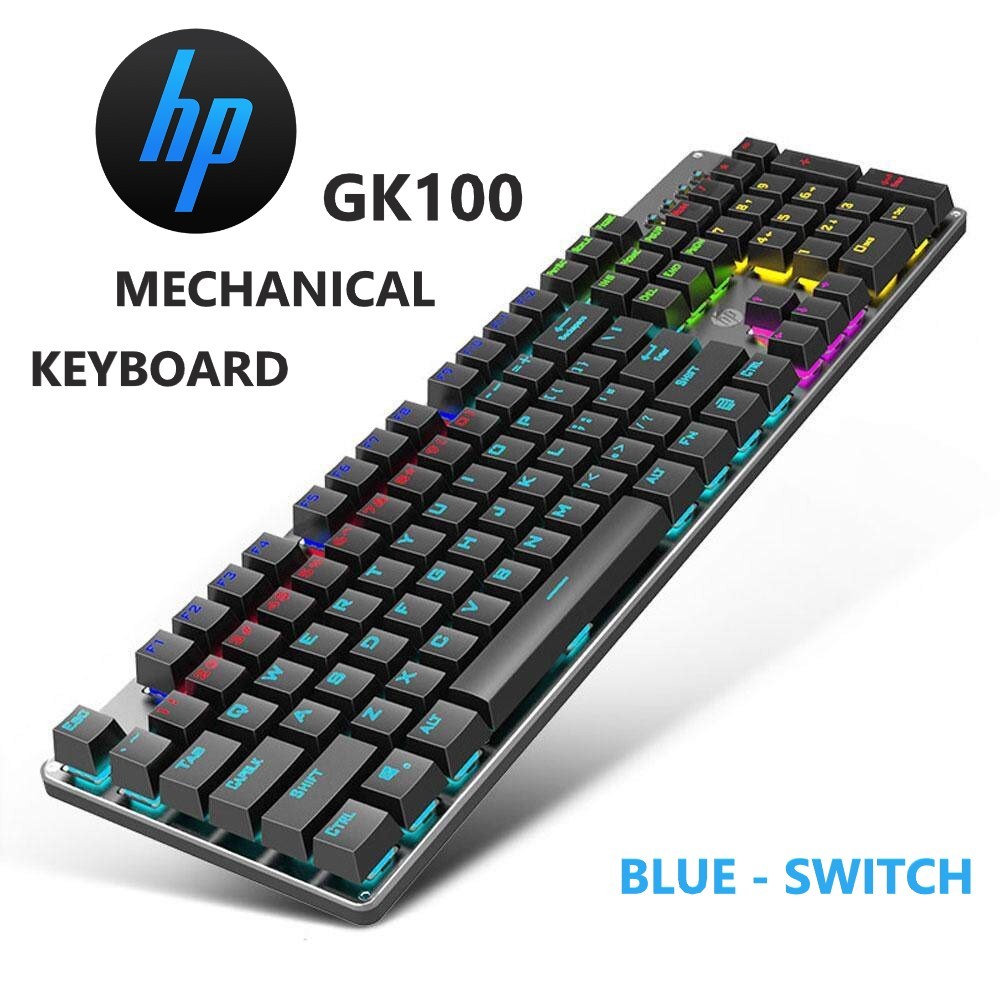 คีย์บอร์ดเกมมิ่ง HP GK100 MECHANICAL KEYBOARD 104 KEYS / BLUE SWITCH ...