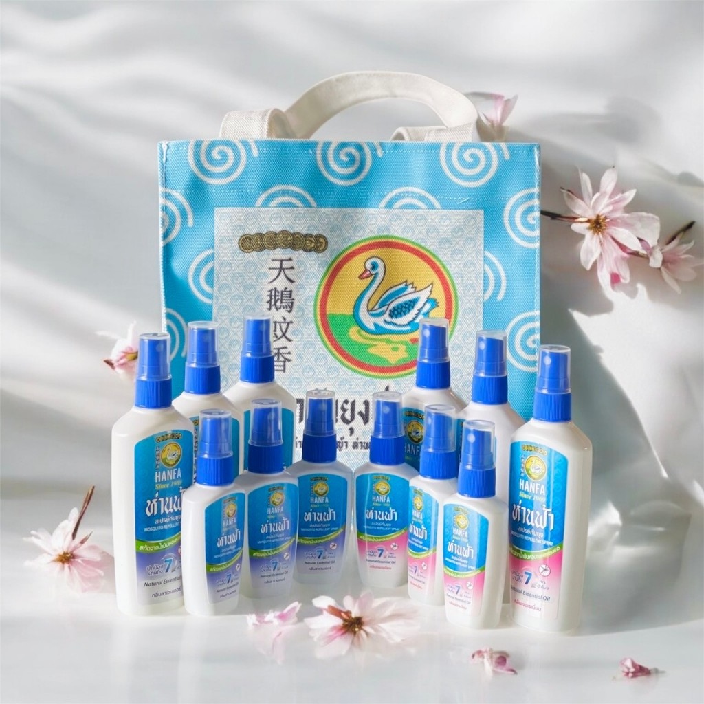 ห่านฟ้า สเปรย์กันยุง กลิ่นลาเวนเดอร์ & กลิ่นเจอเรเนี่ยม (80ML&30 ML) พร้อมกระเป๋า (D) | Shopee ...