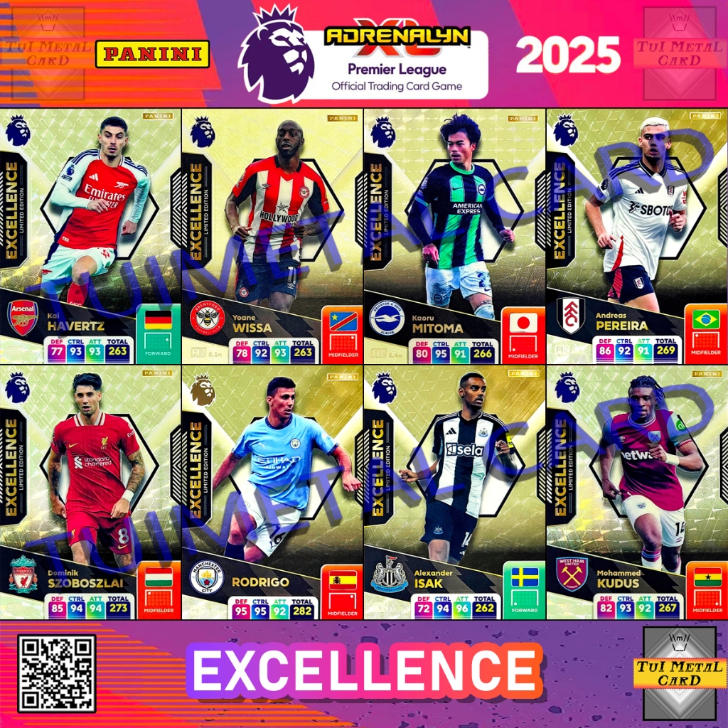 PANINI PREMIER LEAGUE 2025 ADRENALYN XL: EXCELLENCE / การ์ดสะสมฟุตบอล ...