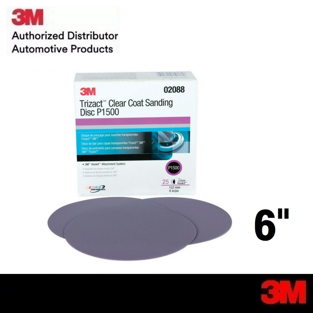 3M (25 แผ่น) กระดาษทรายกลมไตรแซ็ค 6 นิ้ว เบอร์ 1500 Trizact Hookit ...