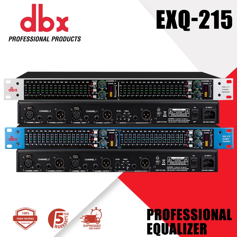 DBX EQX215 อีควอไลเซอร์มืออาชีพ, อินเทอร์เฟซเอาต์พุตซับวูฟเฟอร์อิสระ, อีควอไลเซอร์ 15 ส่วนคู่ ...