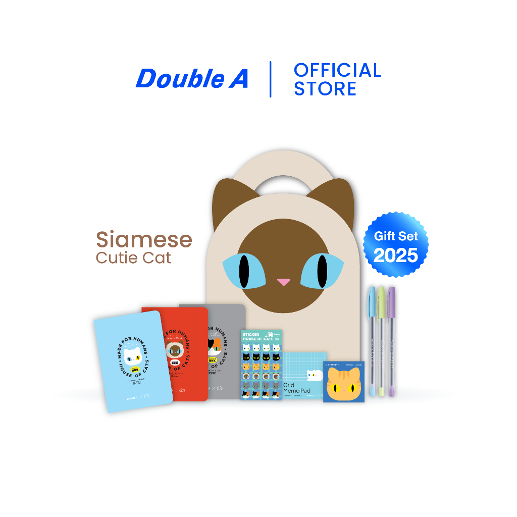 [เซ็ตกล่องแมวน้ำตาล] Double A Gift Set Siamese Cuties Cat จำหน่าย 1 ชุด ...