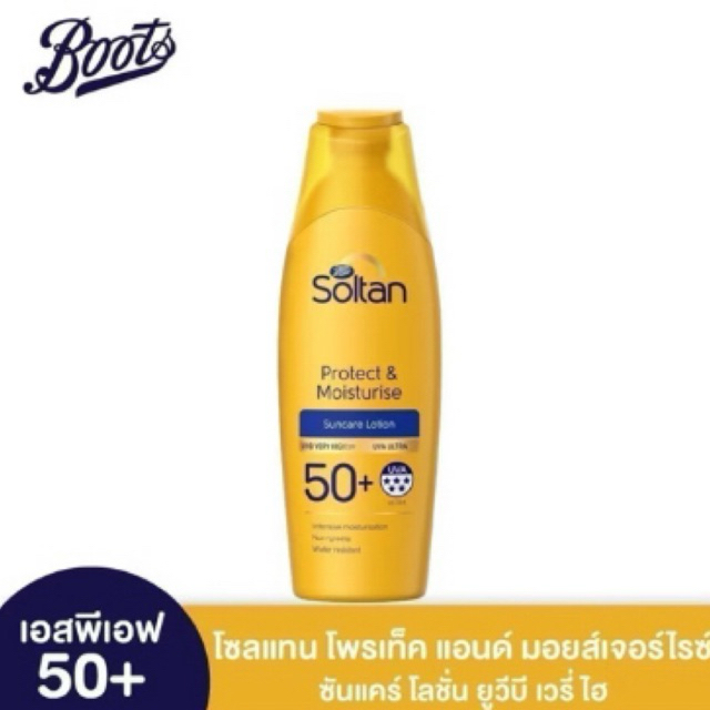 BOOTS SOLTAN โซลแทน โพรเท็ค แอนด์ มอยส์เจอร์ไรซ์ ซันแคร์ โลชั่น ยูวีบี เวรี่ ไฮ เอสพีเอฟ 50+ 200 ...