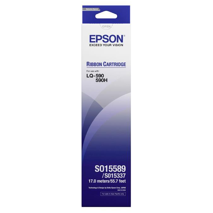ผ้าหมึก EPSON Ribbon สำหรับ LQ590, LQ590II [ S015589 ] ของแท้ ตลับพร้อม ...