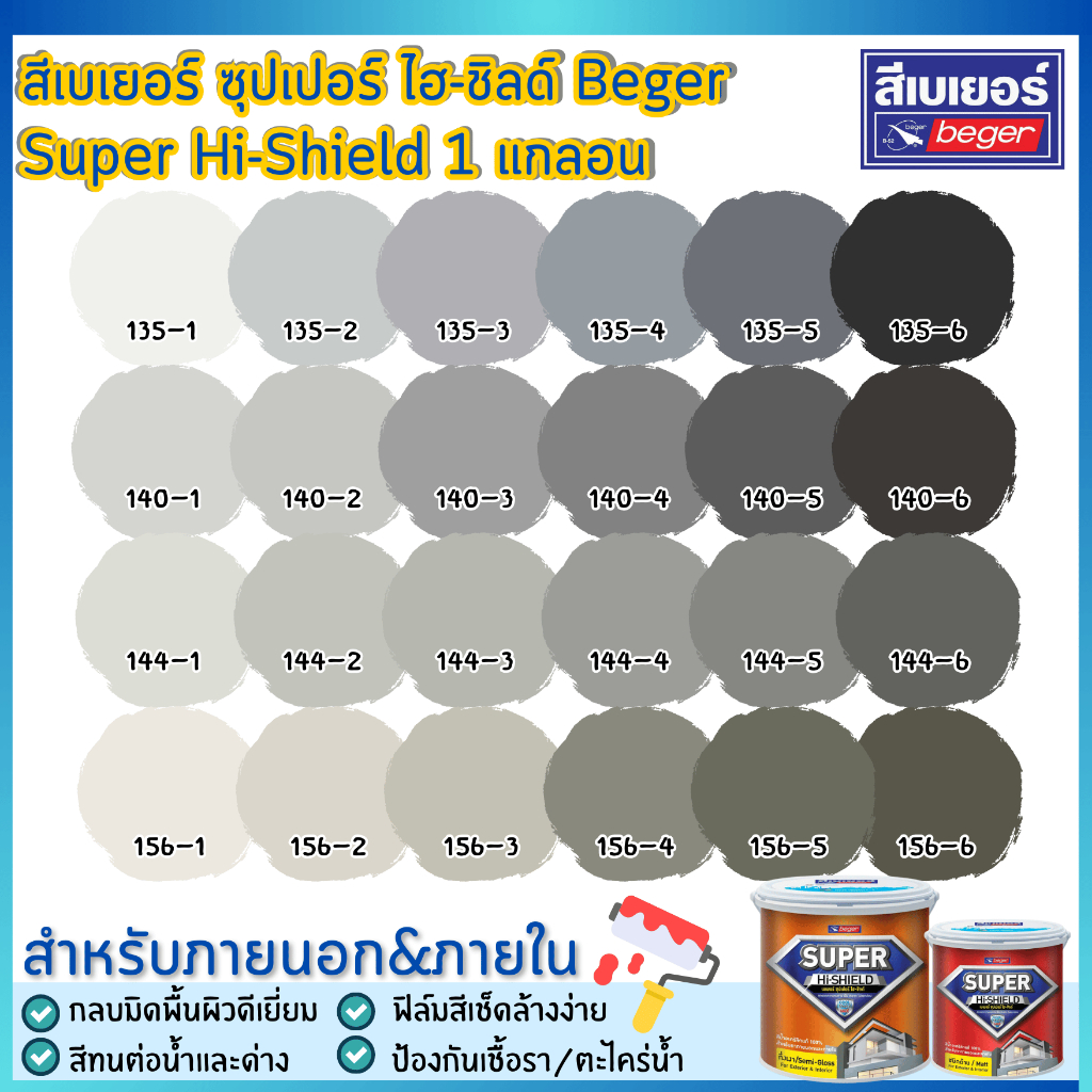 สีทาบ้าน สีเบเยอร์ Beger Super Hi-Shield ชนิดกึ่งเงา/ด้าน ภายนอกและ ...