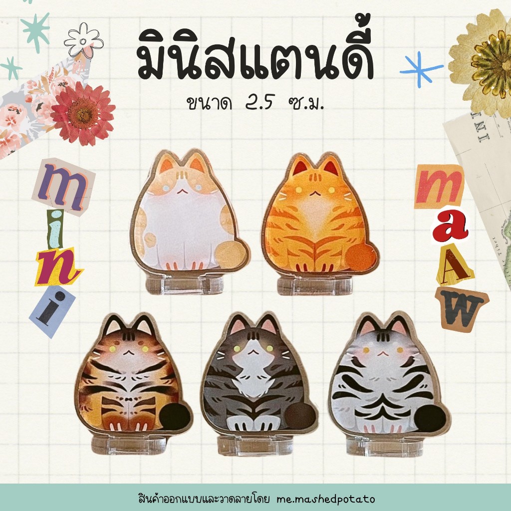 [⭐️มีราคาส่ง] MINI STANDY มินิม้าว สแตนดี้แมว ของแต่งโต๊ะ ของสะสมลายแมว ...