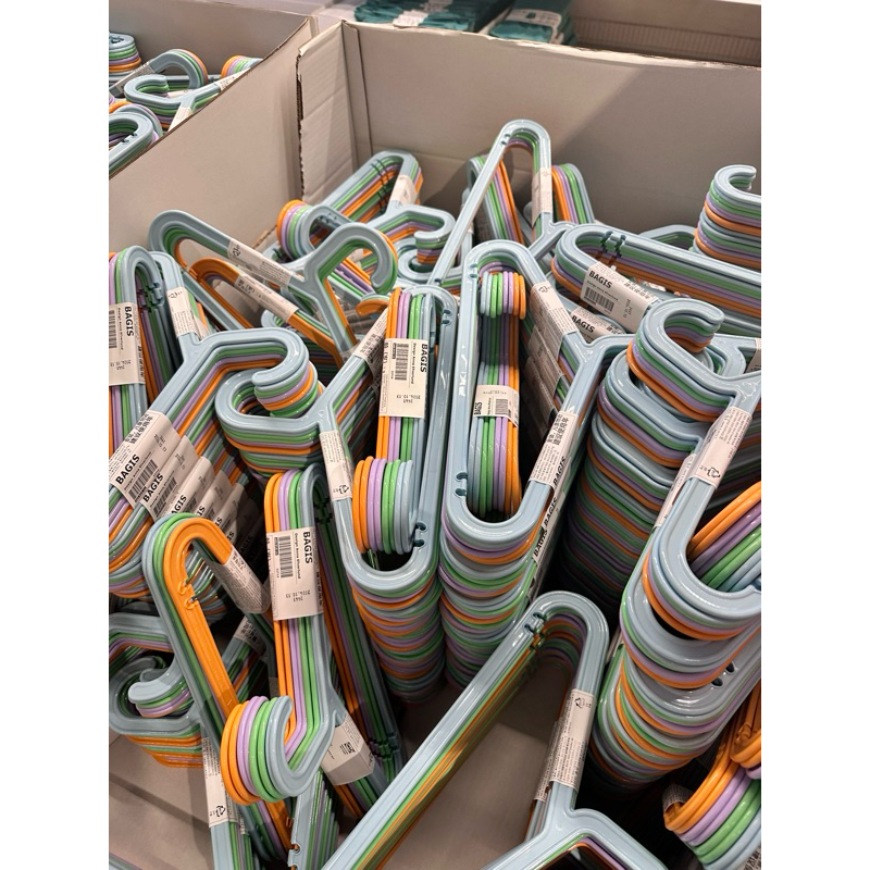 IKEA BAGIS บอกกิส ไม้แขวนเสื้อโค้ตเด็ก, คละสี, 8 ชิ้น | Shopee Thailand