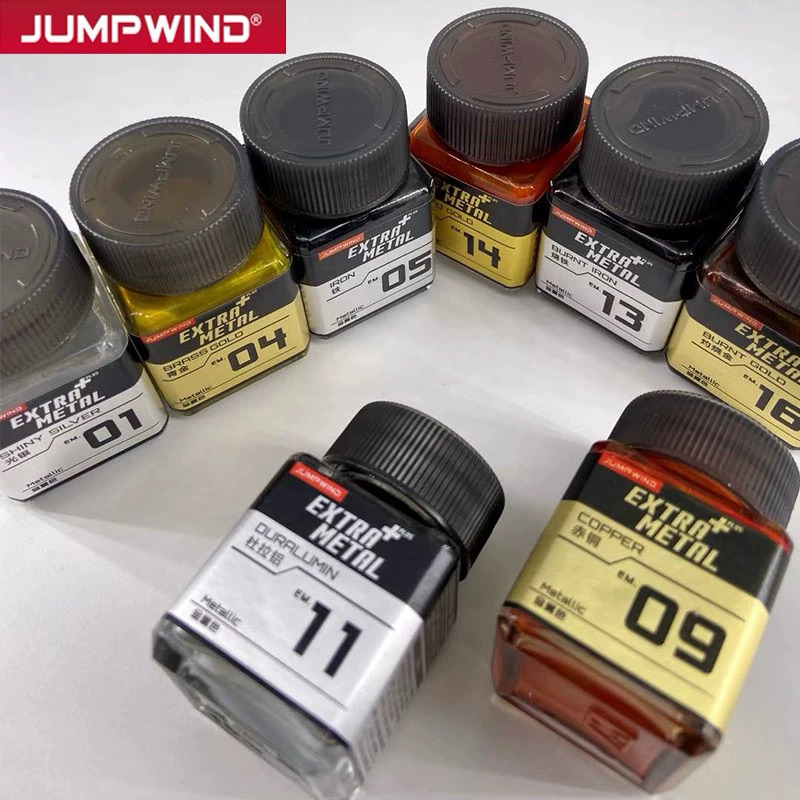 JUMPWIND สีโมเดล Extra Metal Plus Metallic หมวดสีโลหะ EM01-EM16 สีโลหะสูตรแลคเกอร์ ขนาด 18ml ...