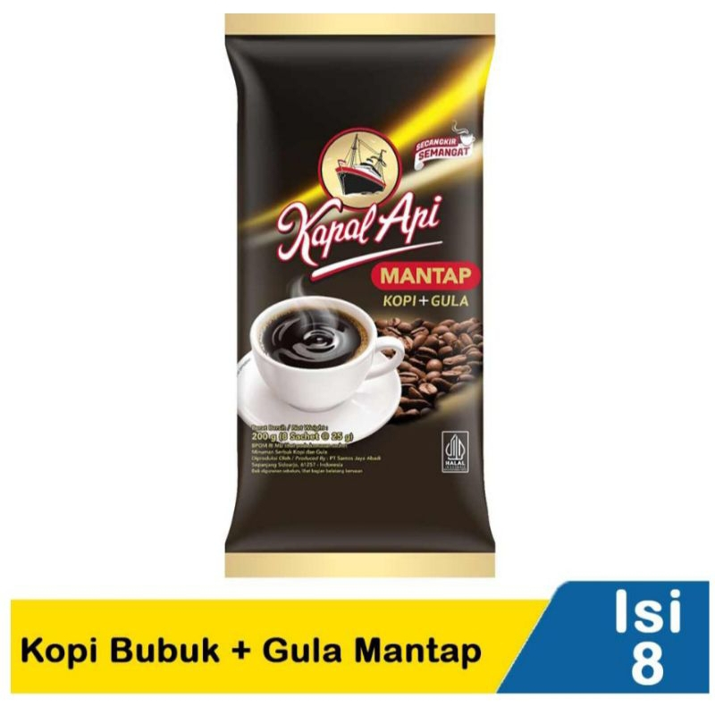 KOPI KAPAL API MANTAP 8 x 25 Gram | Shopee Thailand