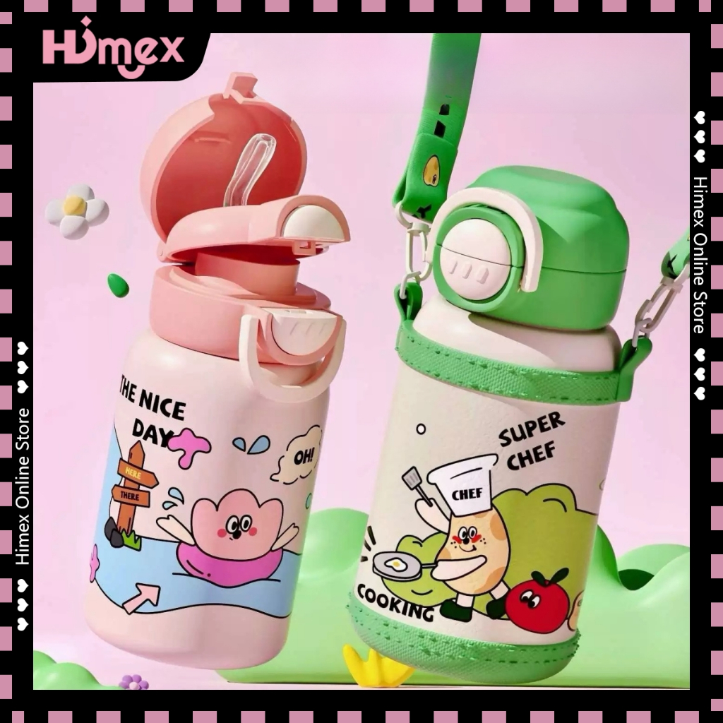Himex ขวดน้ำ เด็ก ไป โรงเรียน กระติกน้ำร้อนลายการ์ตูน กระติกน้ำเก็บความเย็นเด็ก แก้วน่ารัก 550ml ...
