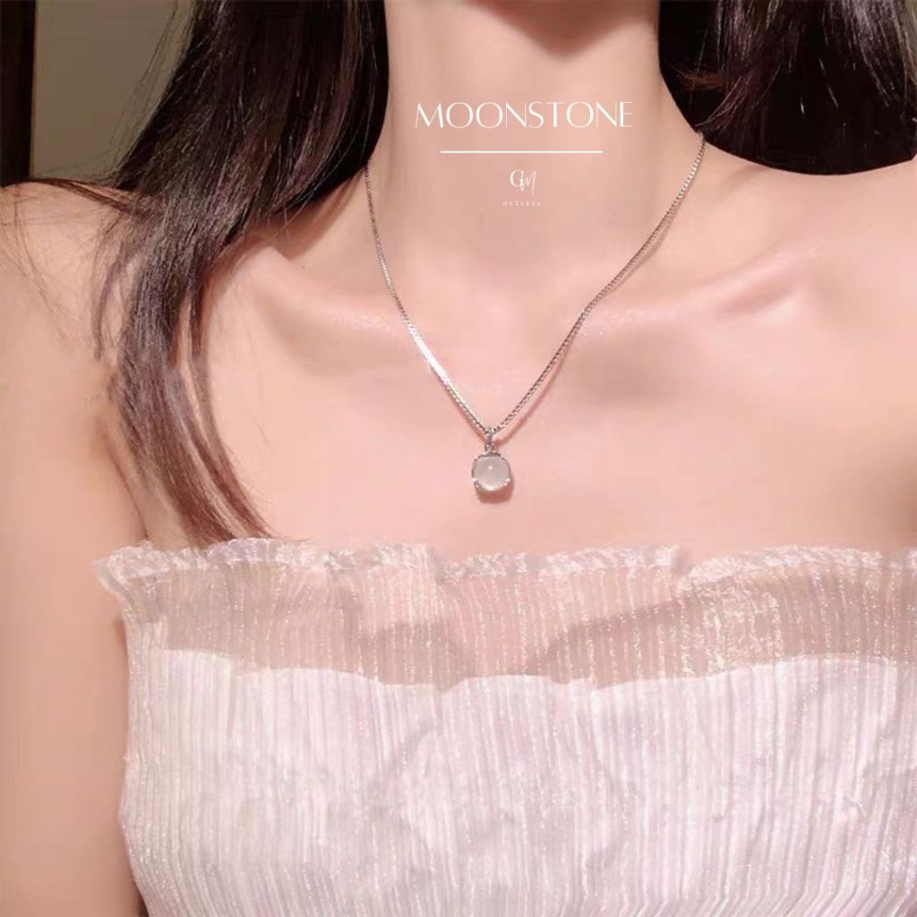 OUTLETS ล้างสต็อกจากโรงงานตรง Moonstone Necklace จี้สร้อยคอ สร้อยแฟชั่น ...