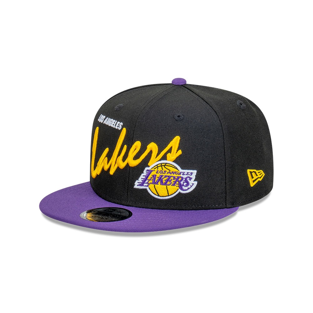 New Era หมวกรุ่น Los Angeles Lakers NBA Vintage Script Black 9FIFTY Cap ...