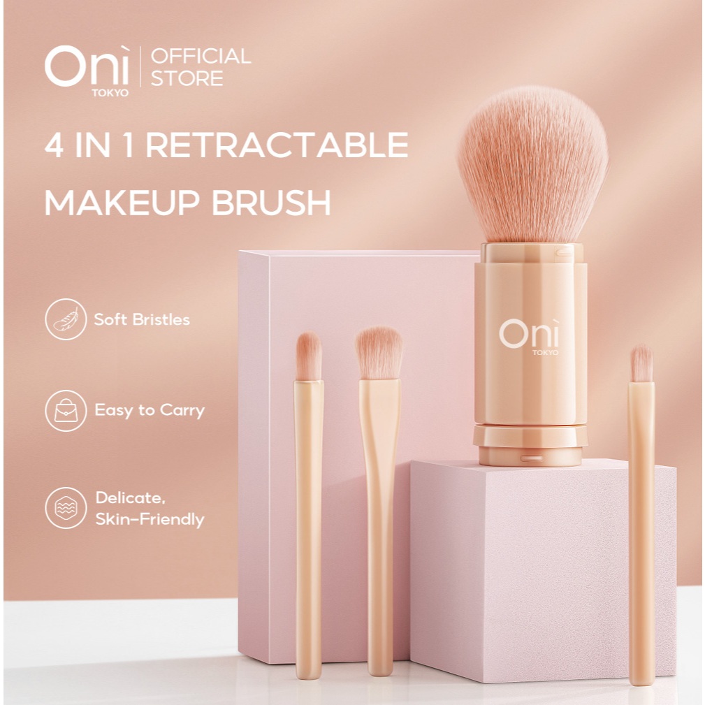 Oni 4 in 1 Retractable Makeup Brush แปรงแต่งหน้าแบบยืดหดได้4 In 1,ชุด ...