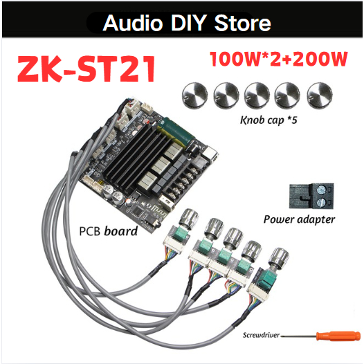 แอมป์จิ๋ว ZK-ST21 แท้ TPA3221 100W*2+200W DC 12-30v รองรับ ปรีไมค์ zk amp แอมป์จิ๋วขับซับ ...