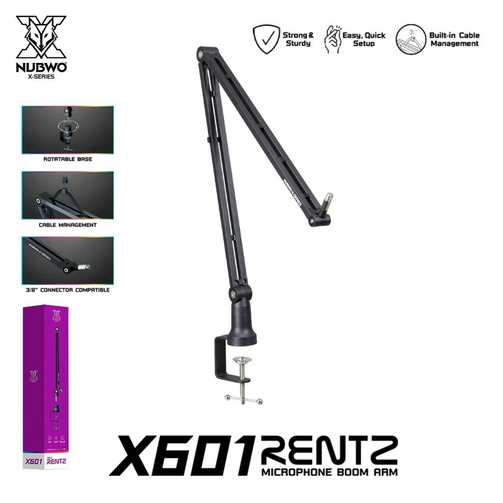 ขาแขวนไมโครโฟน NUBWO รุ่น X601 3/8 Microphone Boom Arm หมุนได้ 360 องศา น้ำหนักเบา ส่งฟรี ...