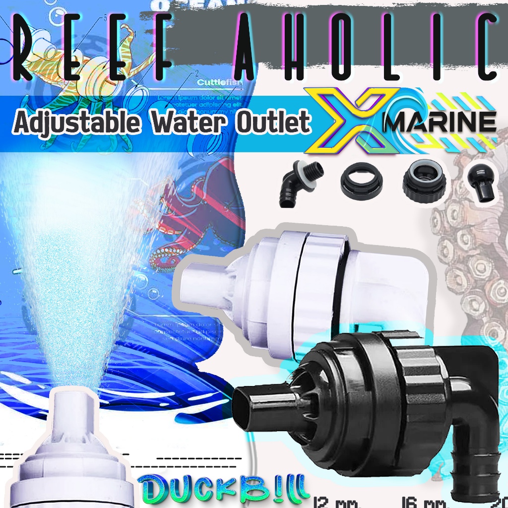 Reef-Aholic ตัวรีดปลายท่อน้ำแบบปรับองศา ต่อสายยาง 20 mm. X-Marine Adjustment Water Outlet ...