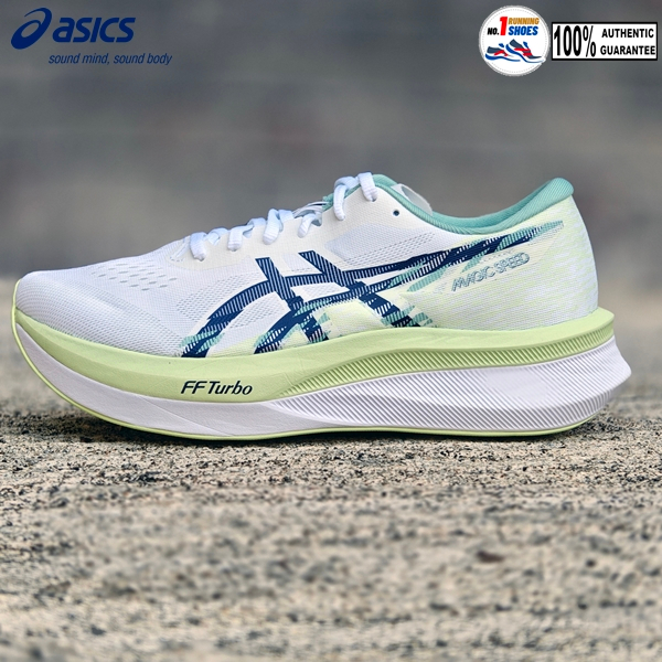 Asics รุ่น Magic Speed 4 1011B875-100 สี WHITE/BLUE EXPANSE มี FF Turbo ...