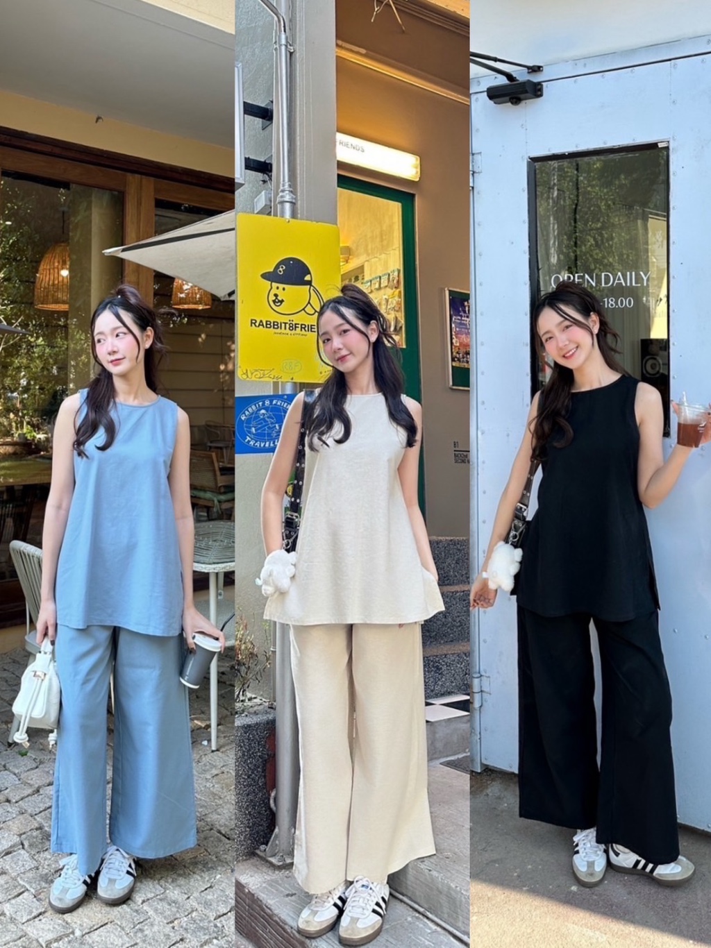 Teera ️พร้อมส่ง 2ชิ้น💝🫶🏻งานชุดSetผ้าลินิน เสื้อคอกลมดีเทลผูกหลังผ่าข้าง กางเกงมีกระเป๋าล้วงสอง ...