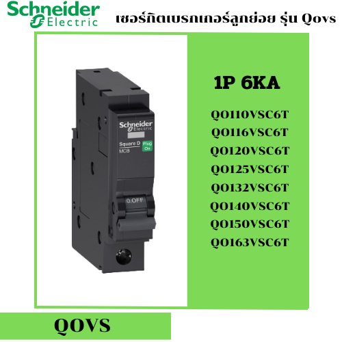 Schneider Breaker mcb รุ่น Qovs 1 โพล (Schneider) 6kA Miniature circuit breakers | Shopee Thailand