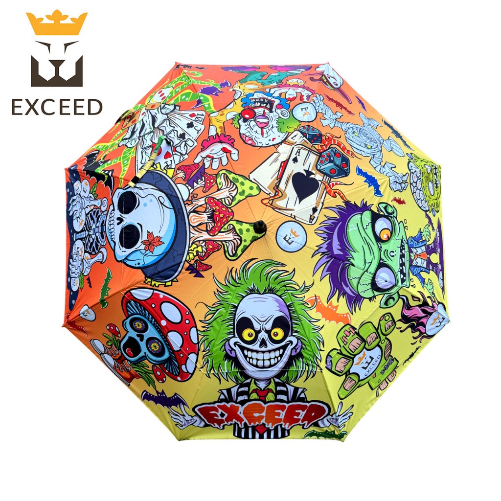 ร่มกอล์ฟ 2 ชั้น Exceed Zombies Cartoon graffiti umbrella เคลือบกัน UV ...