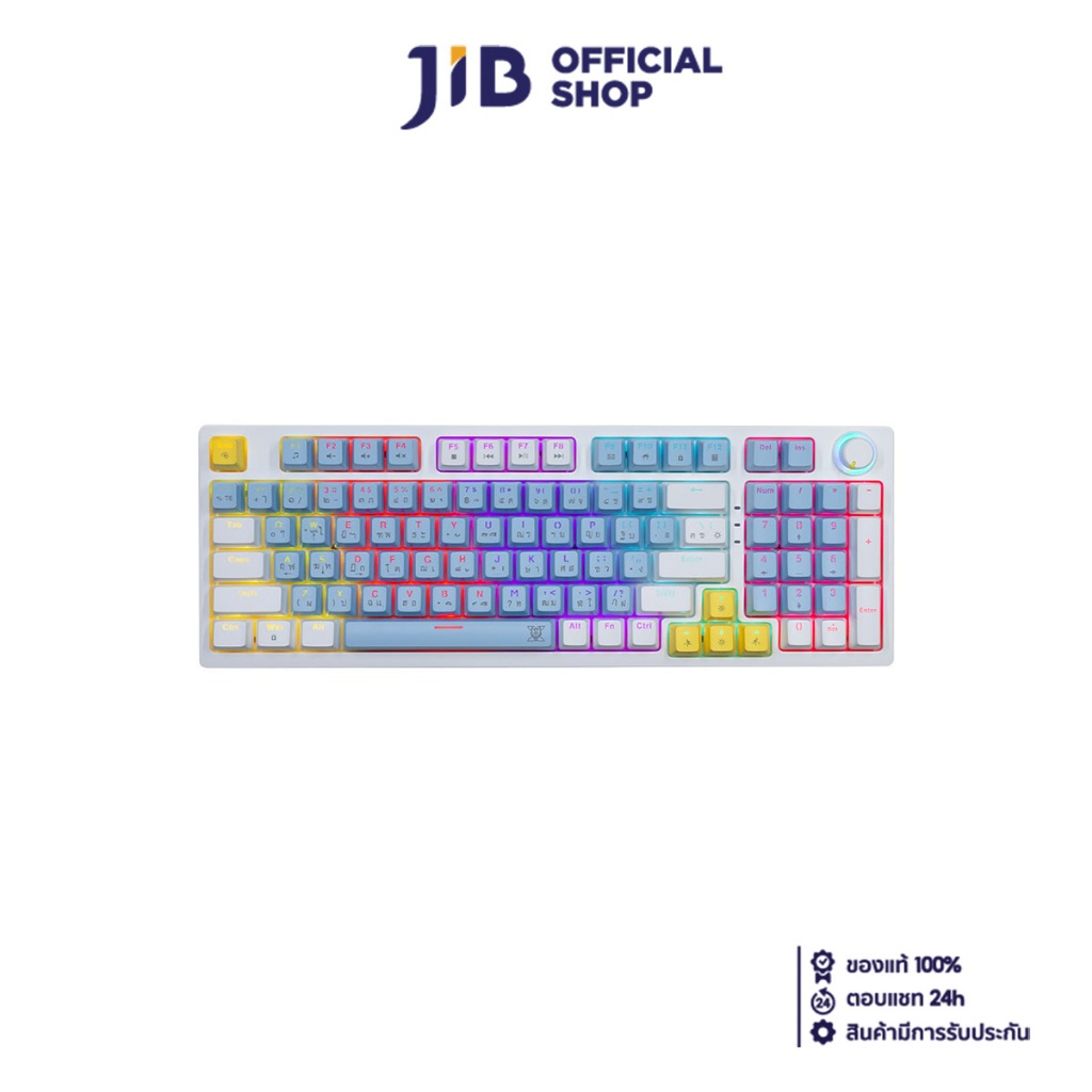 KEYBOARD (คีย์บอร์ด) NUBWO X801 ELEANOR (WHITE-BLUE) (BLUE SWITCH ...