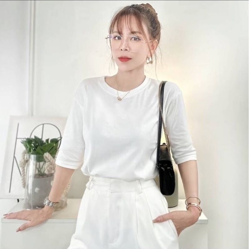 Deezyy เสื้อยืดคอกลมแขนสามส่วน | Shopee Thailand