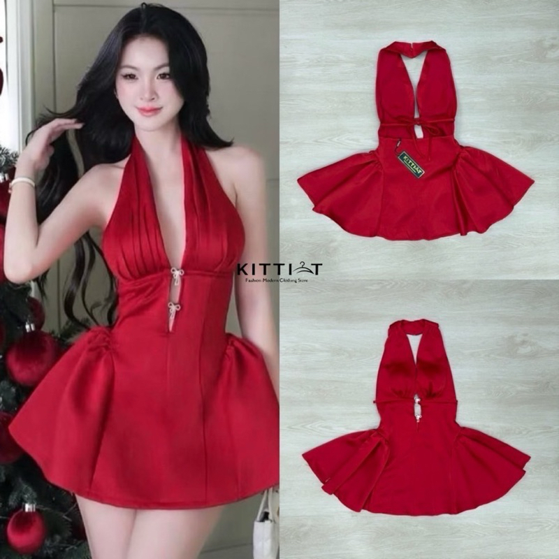 Brand:::KITTI-T(กิตติที)Code::K377คล้องคอแต่งด้วยเข็มกลัดโบเพชรด้านหลังเปิดแต่งด้วยสายปาร์ตี้งาน ...