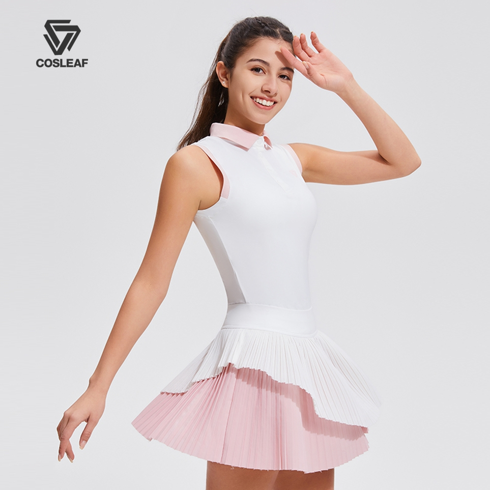 Cosleaf เสื้อโปโลกอล์ฟแขนกุดผู้หญิง สำหรับตีกอล์ฟเล่นเทนนิสใส่วิ่ง ...