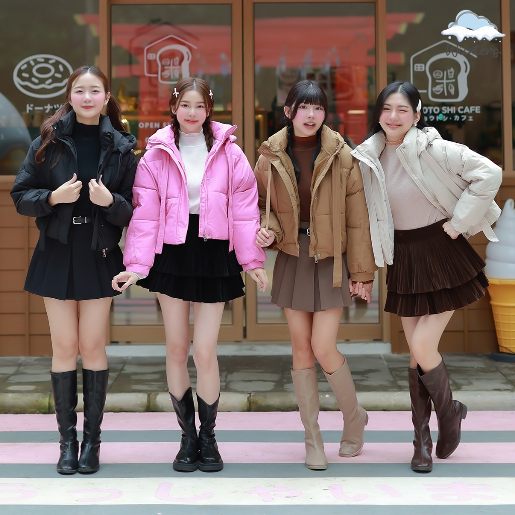 [ LB-087 l Gummy Coat l Ruby Sweater l Ginn Skirt ] เสื้อโค้ท โค้ททรงคร ...