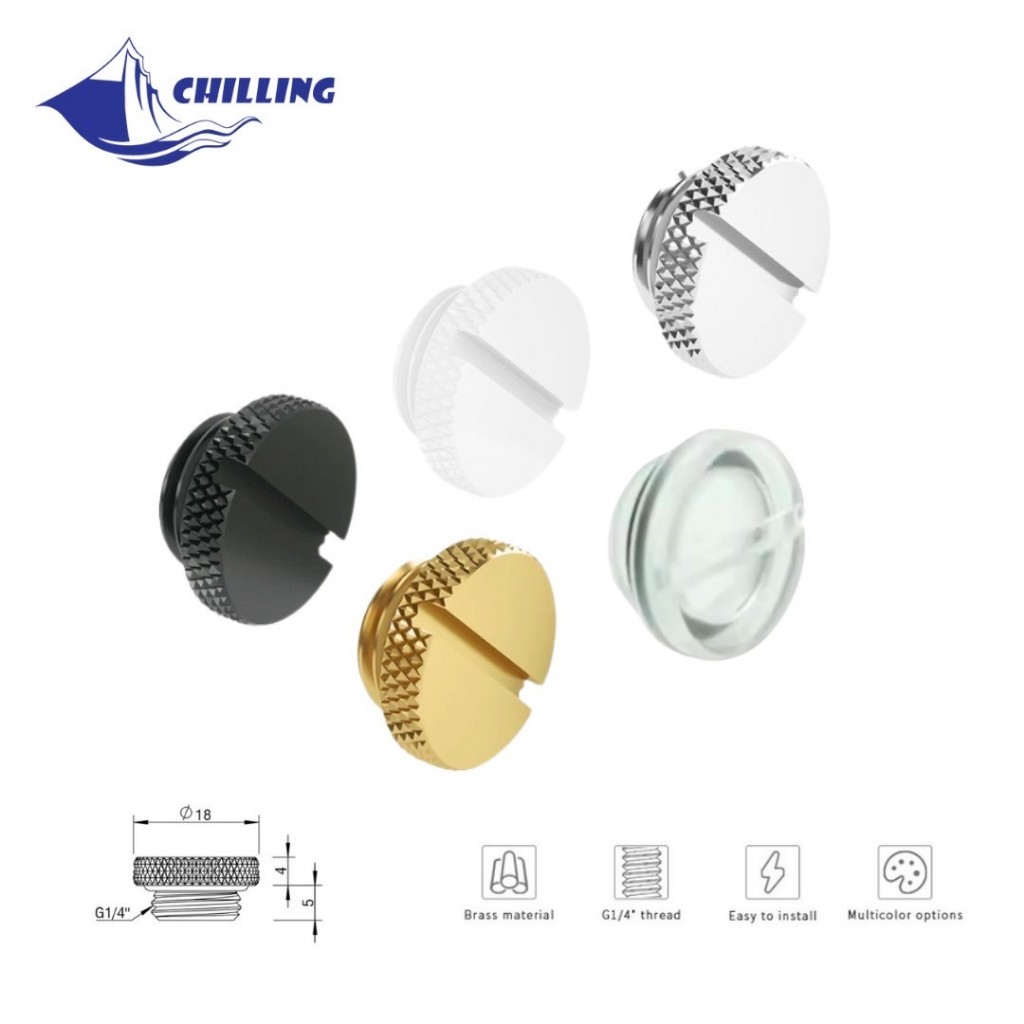 Fitting Stopper G1/4in Water cooling ฟิตติ้งจุกปิด ขนาดเกลียว 1/4 นิ้ว ...