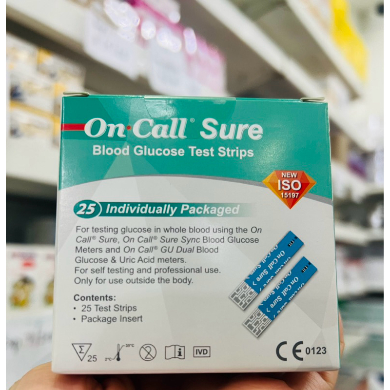 แผ่นตรวจน้ำตาล On Call® Sure 25 test สตริปตรวจเบาหวาน on call sure ...