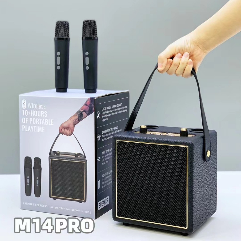 ( รับประกัน ปรับเบสได้ ) M14 PRO ลำโพงบลูทูธไร้สาย เบสแน่น คาราโอเกะ ...