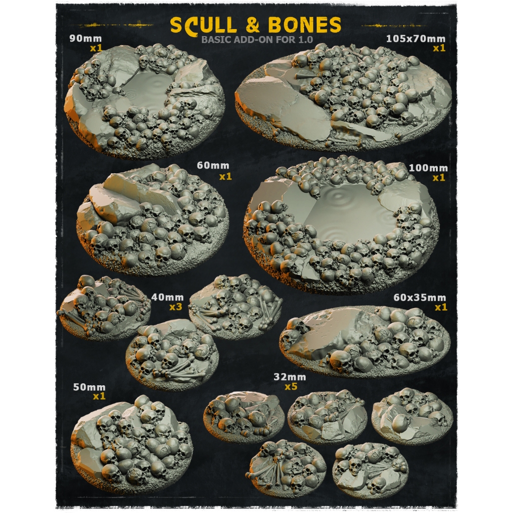 Scull & Bones Bases [2.0] จัดส่งได้ใน1-3วัน ฐานโมเดล Wargame base ...