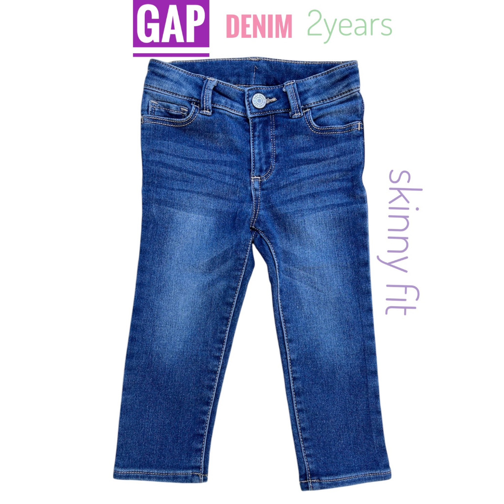 สินค้ามือสอง แบรนด์แท้ กางเกงยีนส์เด็ก แก๊ป Gap Denim Jeans ยีนส์ Skinny fit Jeans 2 years เด็ก ...
