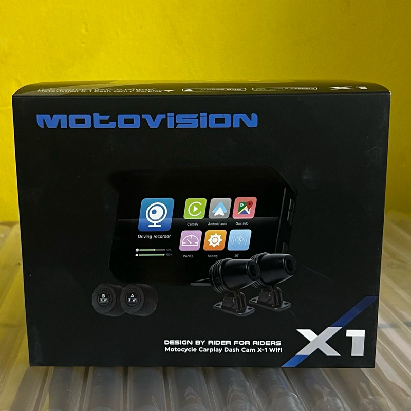 [Motovision] รุ่น X1 กล้องติดรถหน้า-หลัง พร้อมจุกวัดลมยาง | Shopee Thailand