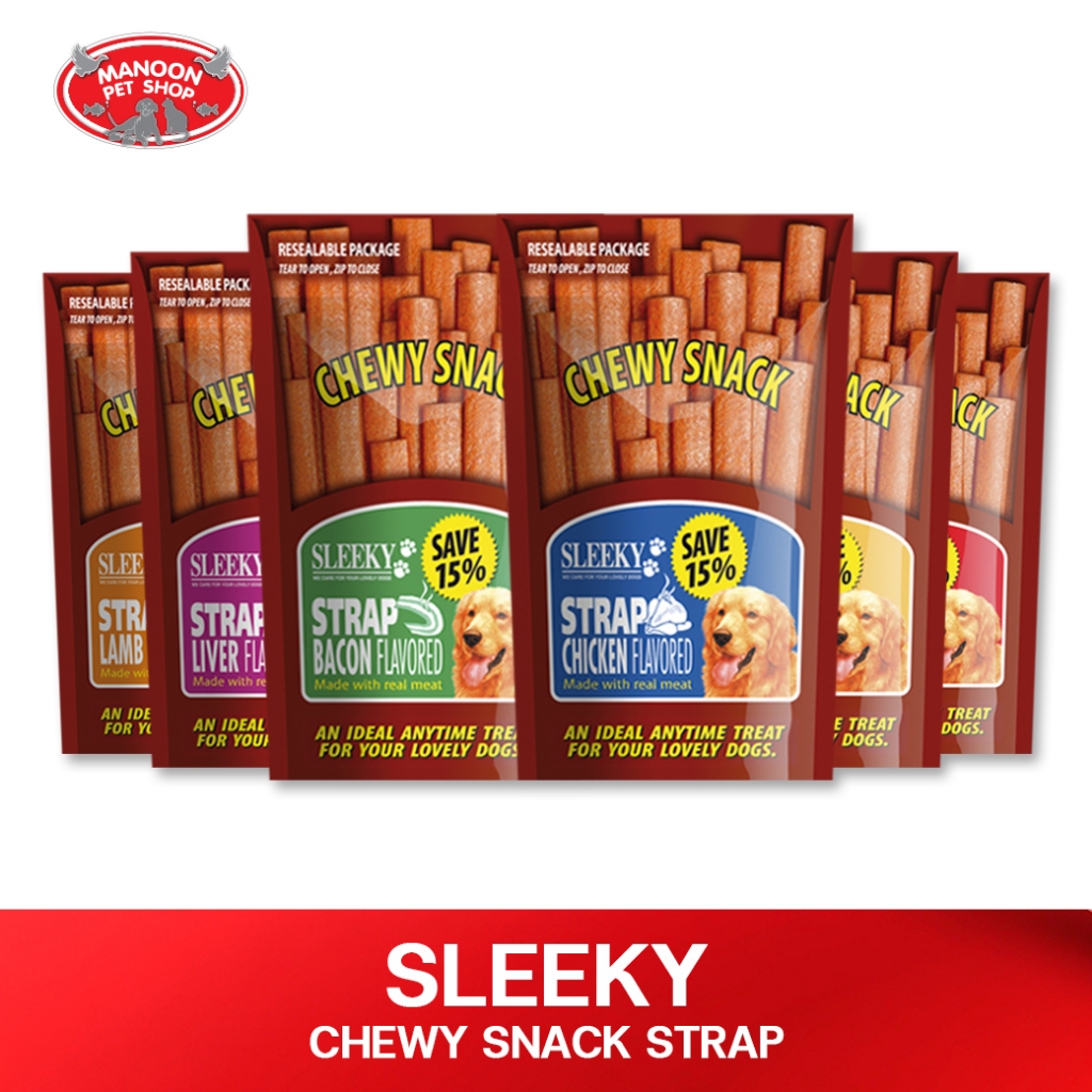 SLEEKY Chewy Strap สลิคกี้ ชิววี่ สแทรพ ขนมสำหรับสุนัขทุกสายพันธุ์ 175 ...