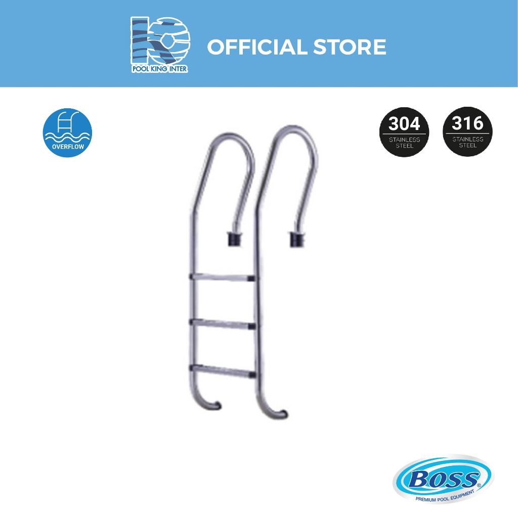 BOSS: บันไดสเตนเลสสำหรับสระว่ายน้ำแบบน้ำล้น Stainless steel Ladder for overflow pool | Shopee ...