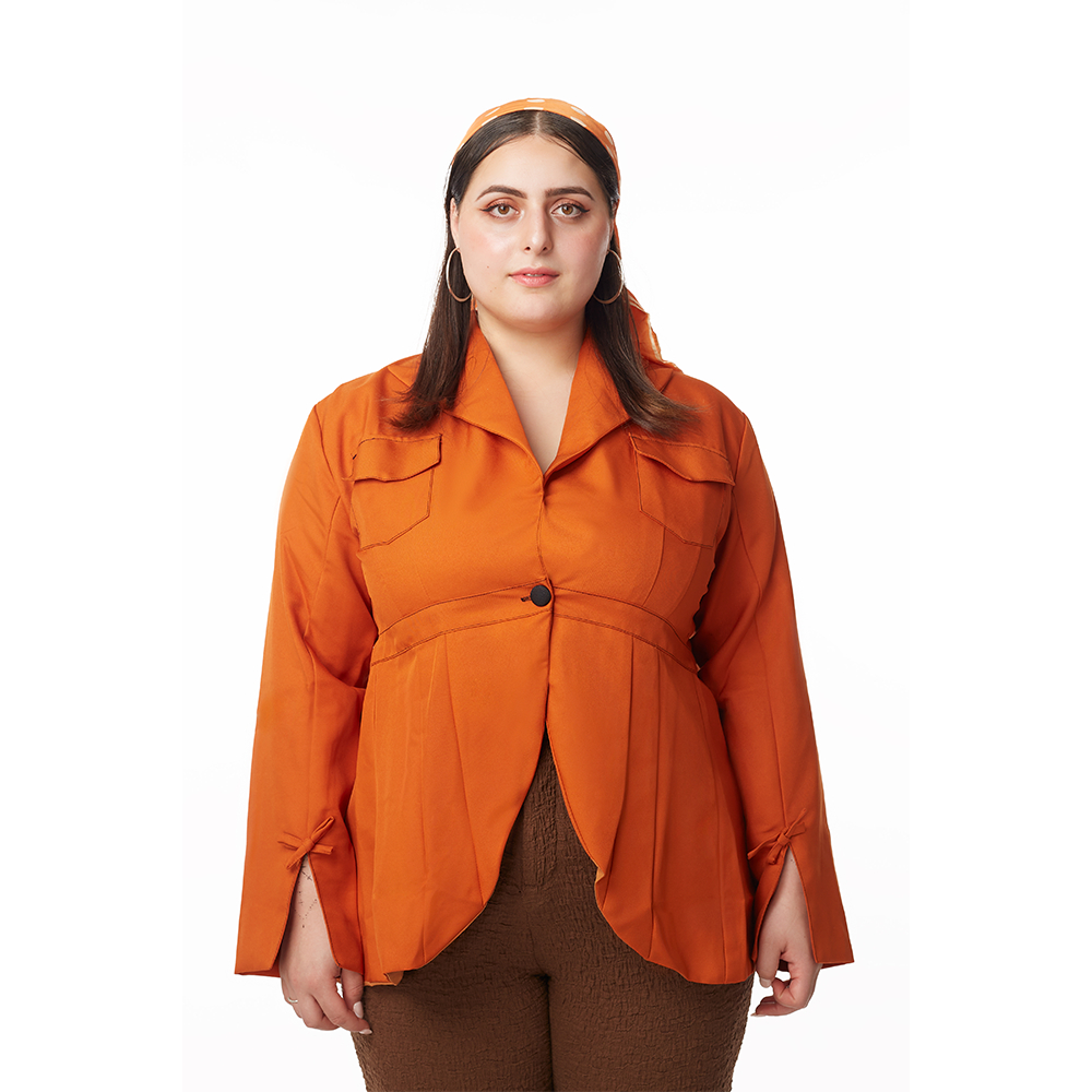 Thaythem | Breezy Blazer in Rust เสื้อเบลเซอร์สีส้ม | Shopee Thailand