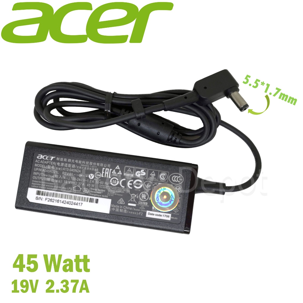 Acer Adapter ของแท้ Acer Extensa 15 EX215-52 45W 5.5 สายชาร์จ เอเซอร์ ...