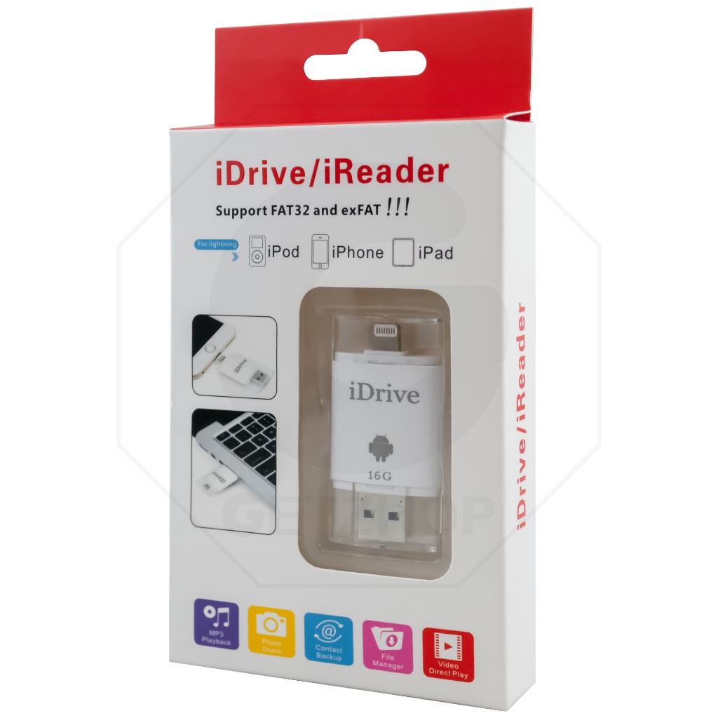 iDrive/iReader แฟลชไดรฟ์ เชื่อมต่อ บันทึกข้อมูล (iPod,iPhone,iPad) 16GB ...