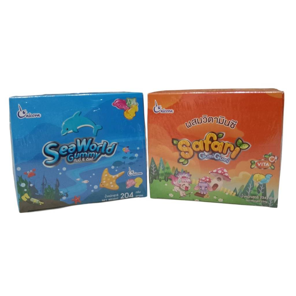 SeaWorld Gummy กัมมี่ ซี เวิลด์ วุ้นเจลตินสำเร็จรูป รสผลไม้ รูปสัตว์นำ้ ...