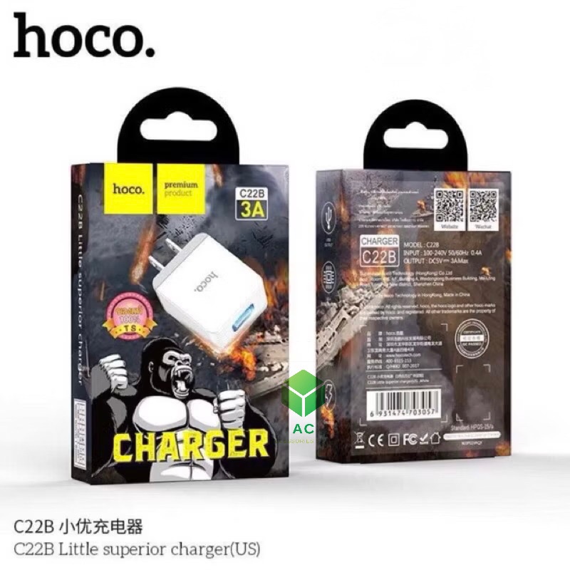 หัวชาร์จ Hoco. C22B 3A king kong 5V/3A Max. | Shopee Thailand