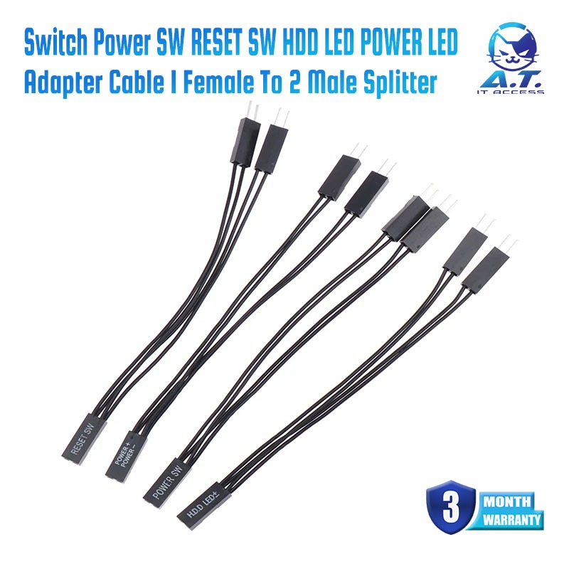 (4 PCS) Motherboard Switch Power SW RESET SW HDD LED POWER LED 1 To 2 ...