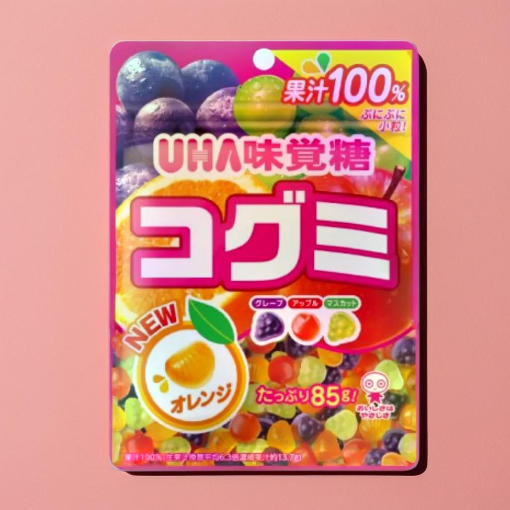 Product image UHA Mini Gummy เยลลี่ผลไม้รวม 4 รสชาติ (แอปเปิ้ล, องุ่น, ส้ม, มัสแคท) 85g - ขนม ...