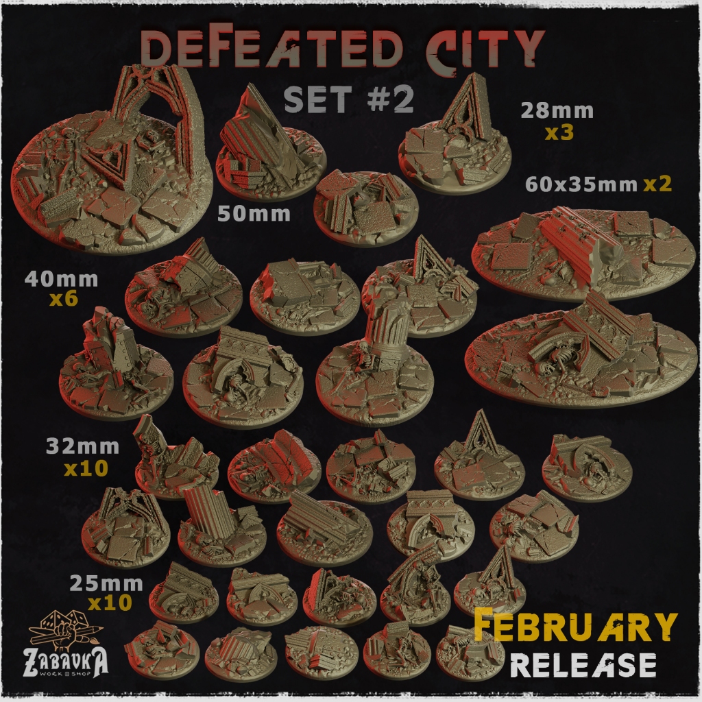 Defeated city Bases จัดส่งได้ใน1-3วัน ฐานโมเดล Wargame base, Warhammer ...