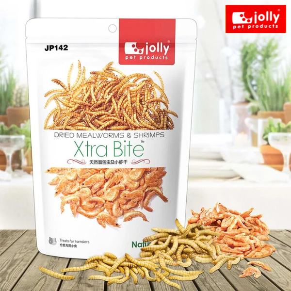 Jolly (จอลลี่) JP142 หนอนนกกับกุ้งอบแห้ง อาหารเสริมแคลเซียม แฮมเตอร์ ชูการ์ไกลเดอร์ เเม่น กระรอก ...
