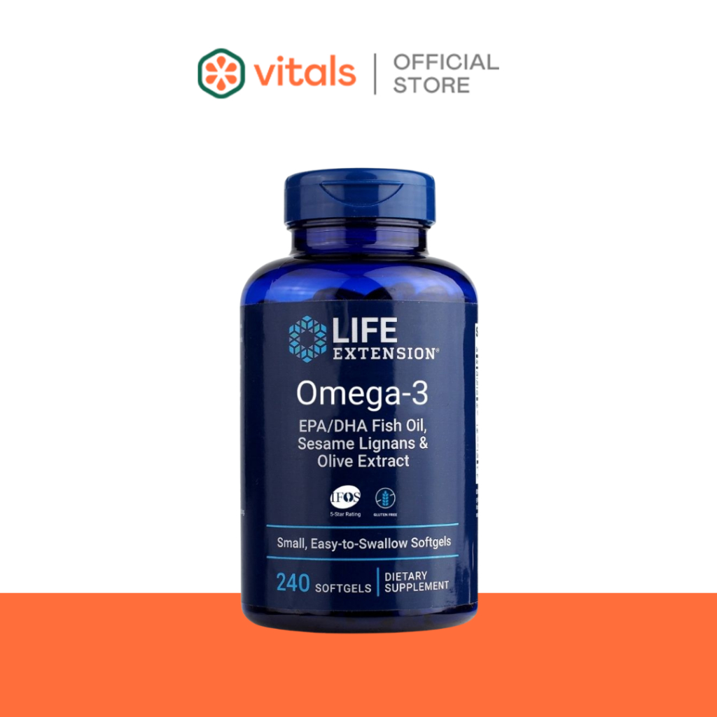 Clearance 🔥 Life Extension Omega-3 EPA/DHA Fish Oil, Sesame Lignans & Olive Extract [240 ...