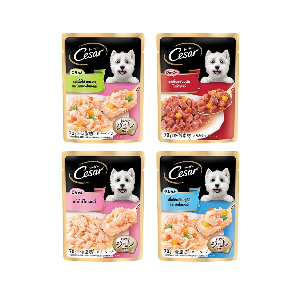 [ขายดี] Cesar Dog Pouch ซีซาร์ อาหารเปียกสำหรับสุนัขแบบซอง รสชาติใหม่ ...