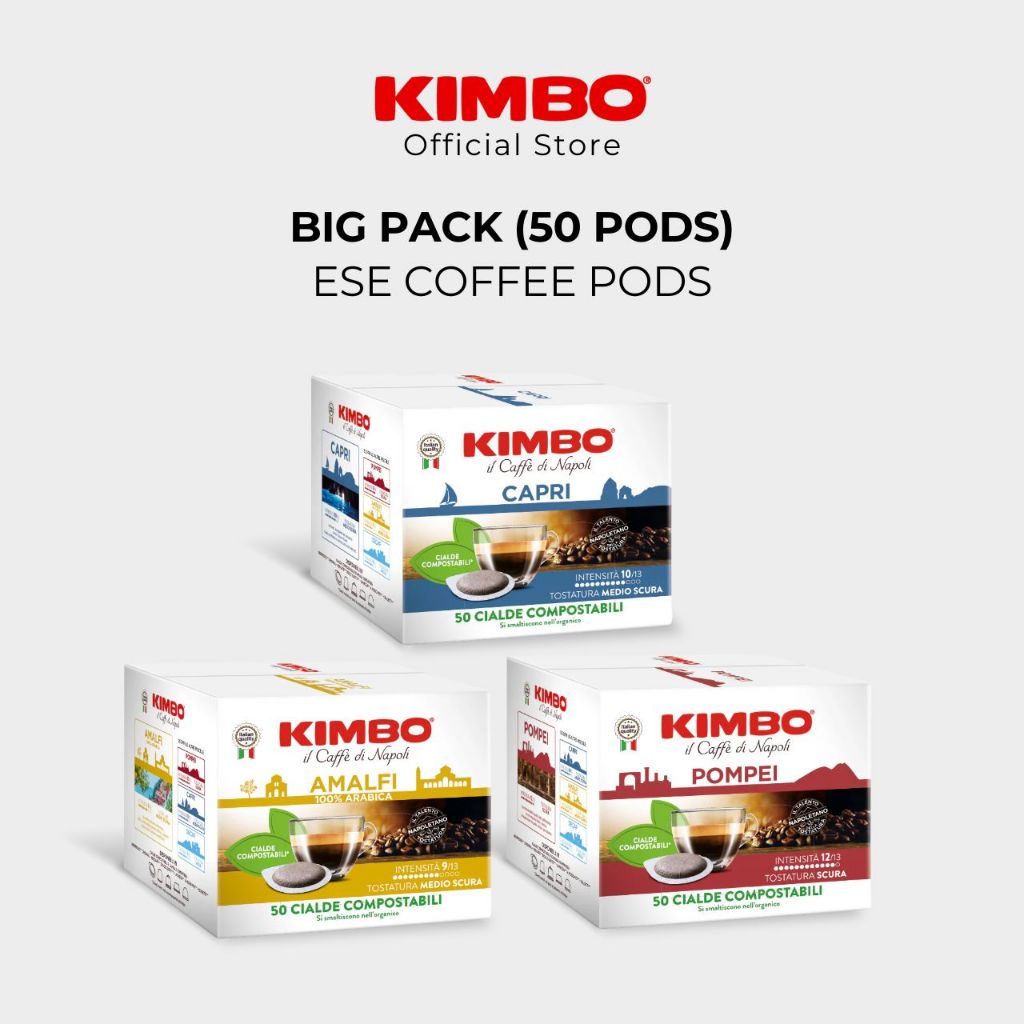 Kimbo ESE Coffee Pods Big Pack กาแฟคิมโบ แบบพ็อดส์ แพ็คใหญ่ (50 พ็อดส์ ...